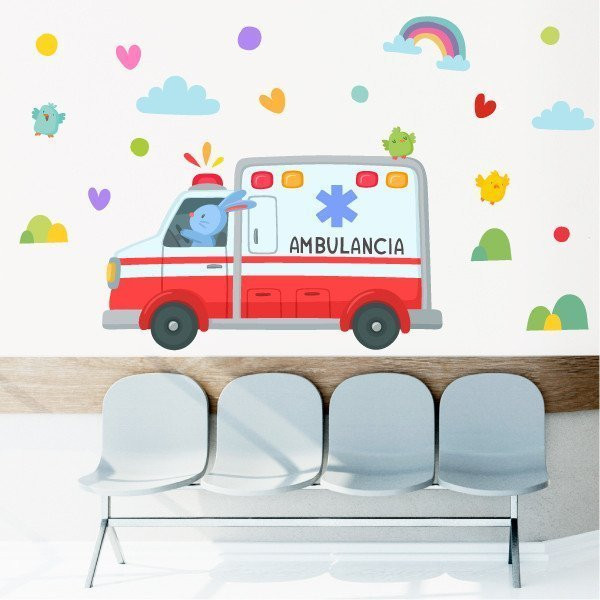 Ambulance with bunny - Wall decals for health centers