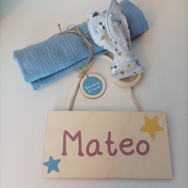 Pack personnalisé - Premiers moments Bleu - Bienvenue Bébé